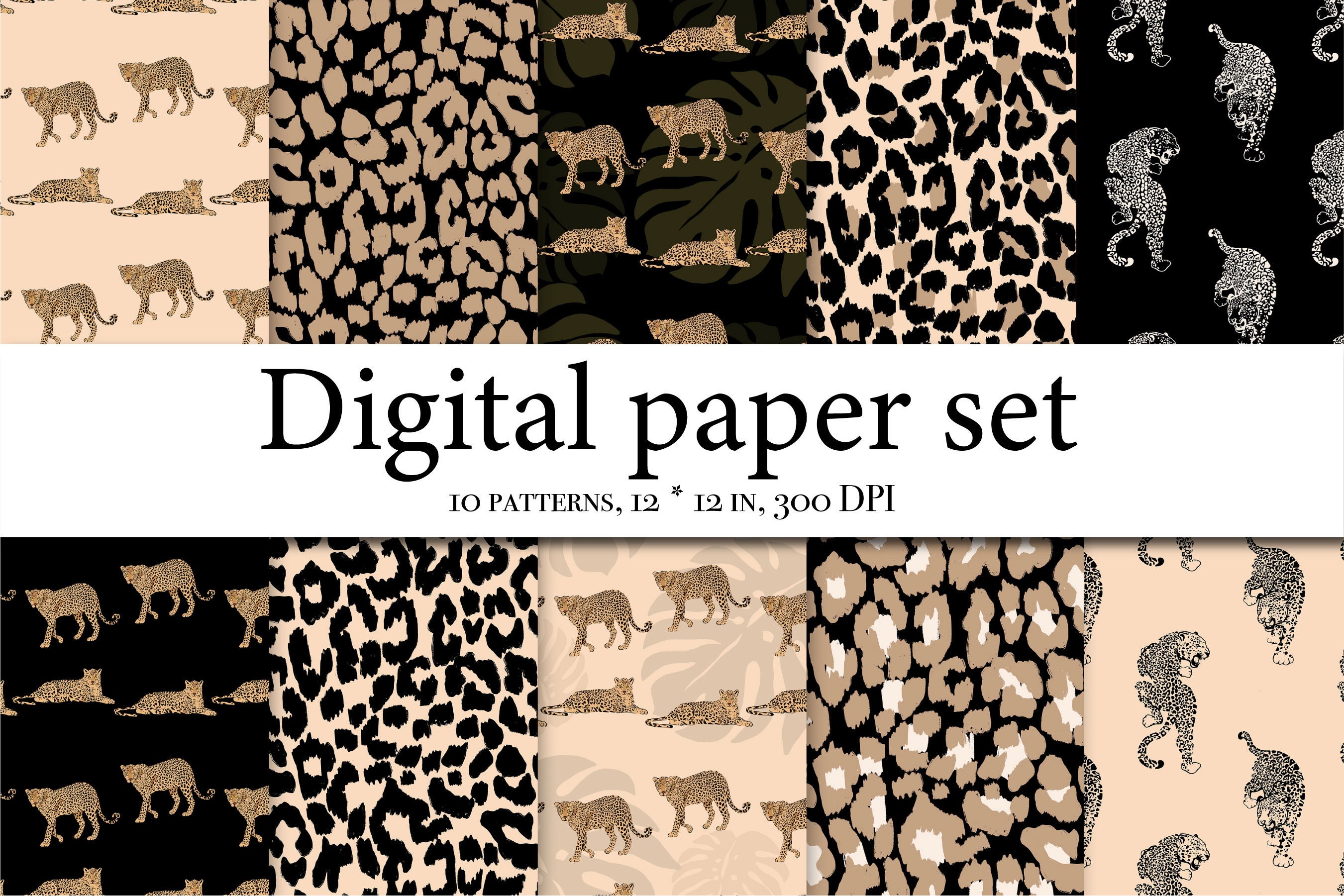 Leopard Digital Paper, Seamless Pattern With Leopard, Digital Paper ...