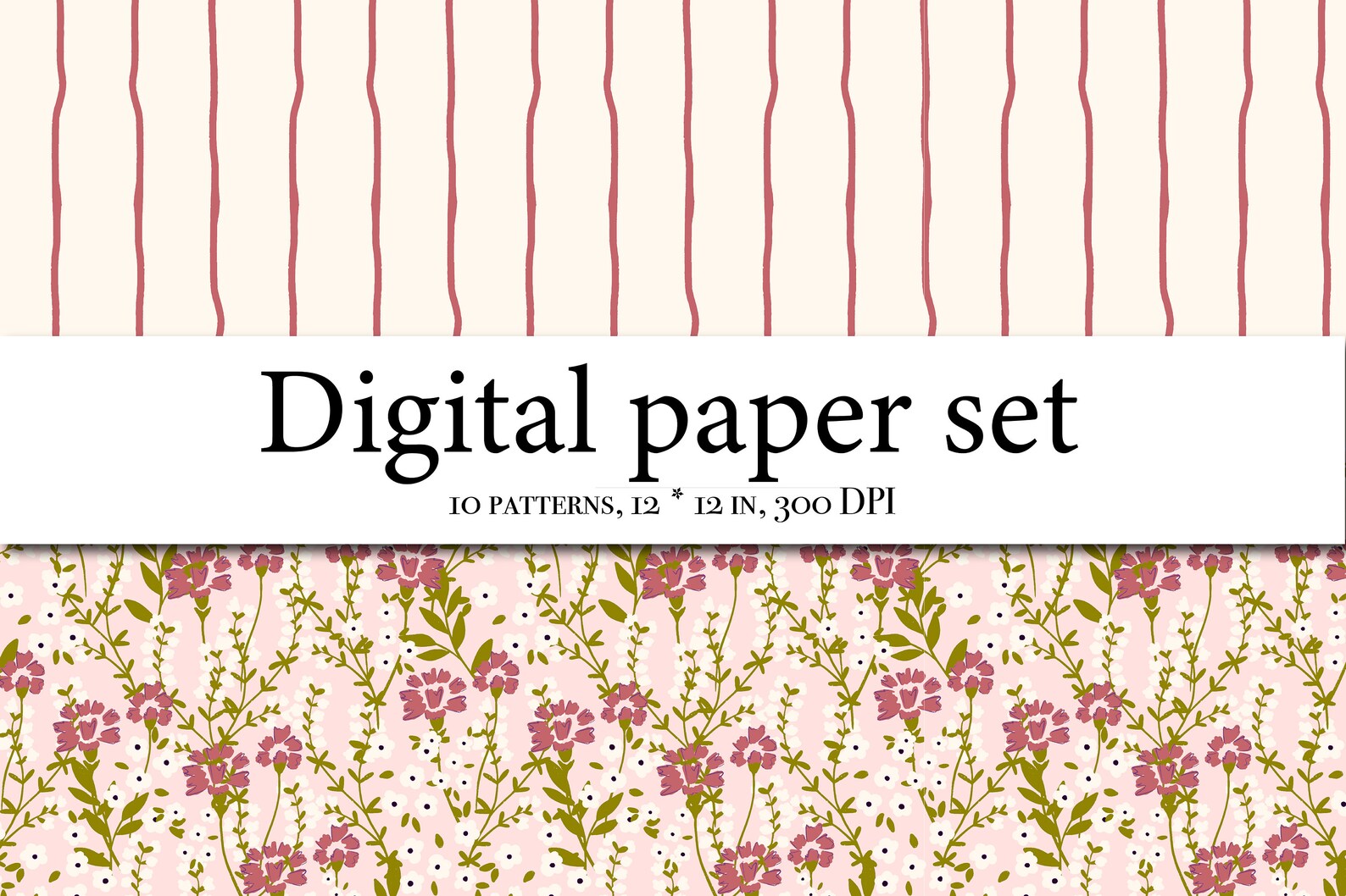 10 Flowers Seamless Digital Papers, Flowers Scrapbook Paper, Boho ...