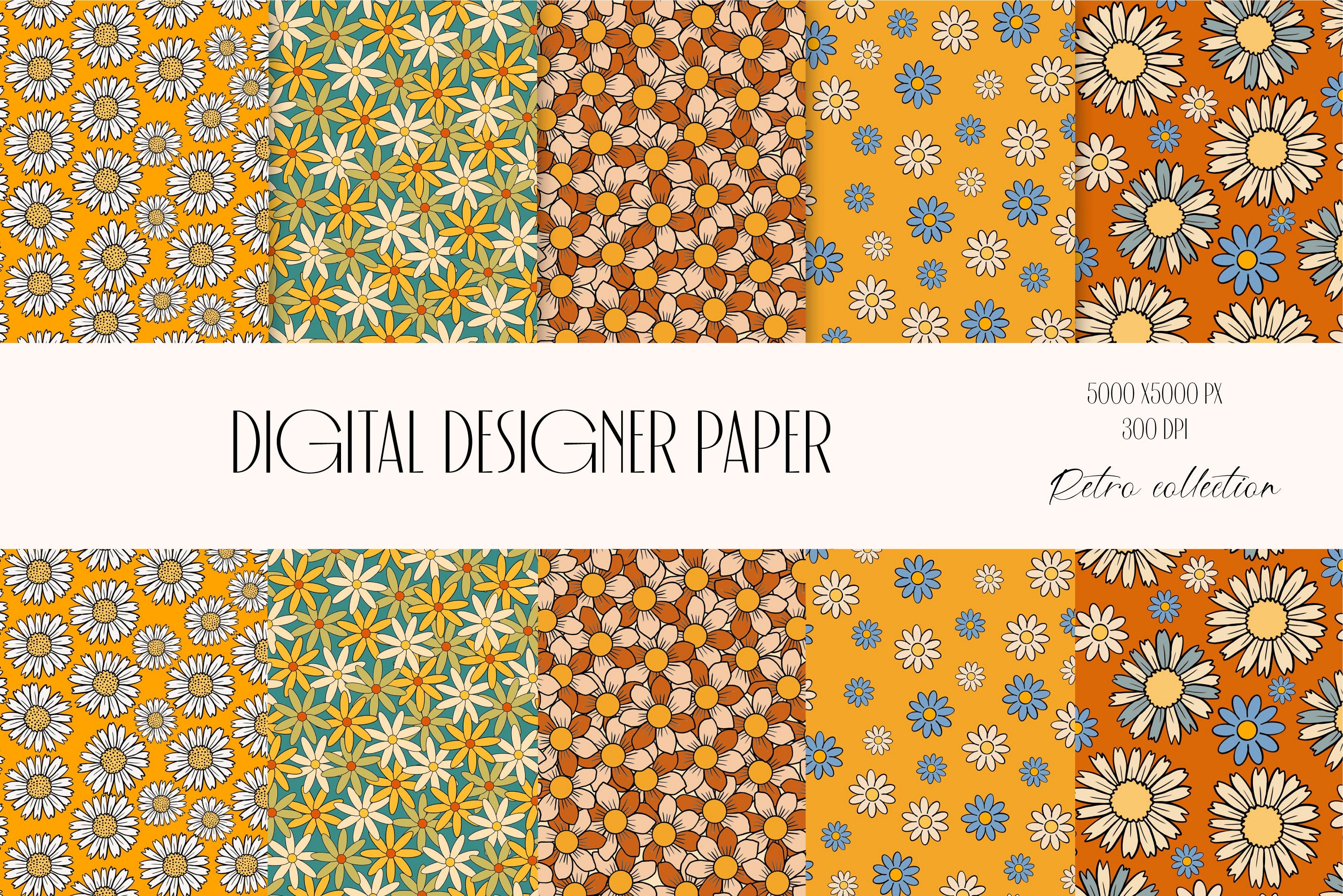 Pattern Clipart With Retro Digital Paper 70s Retro Background Digital ...