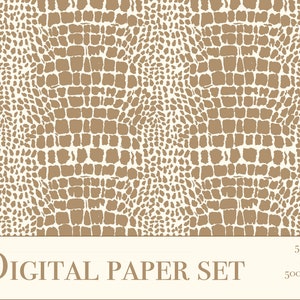 Neutral Animal Print Digital Paper, Seamless Animal Skin Patterns With ...
