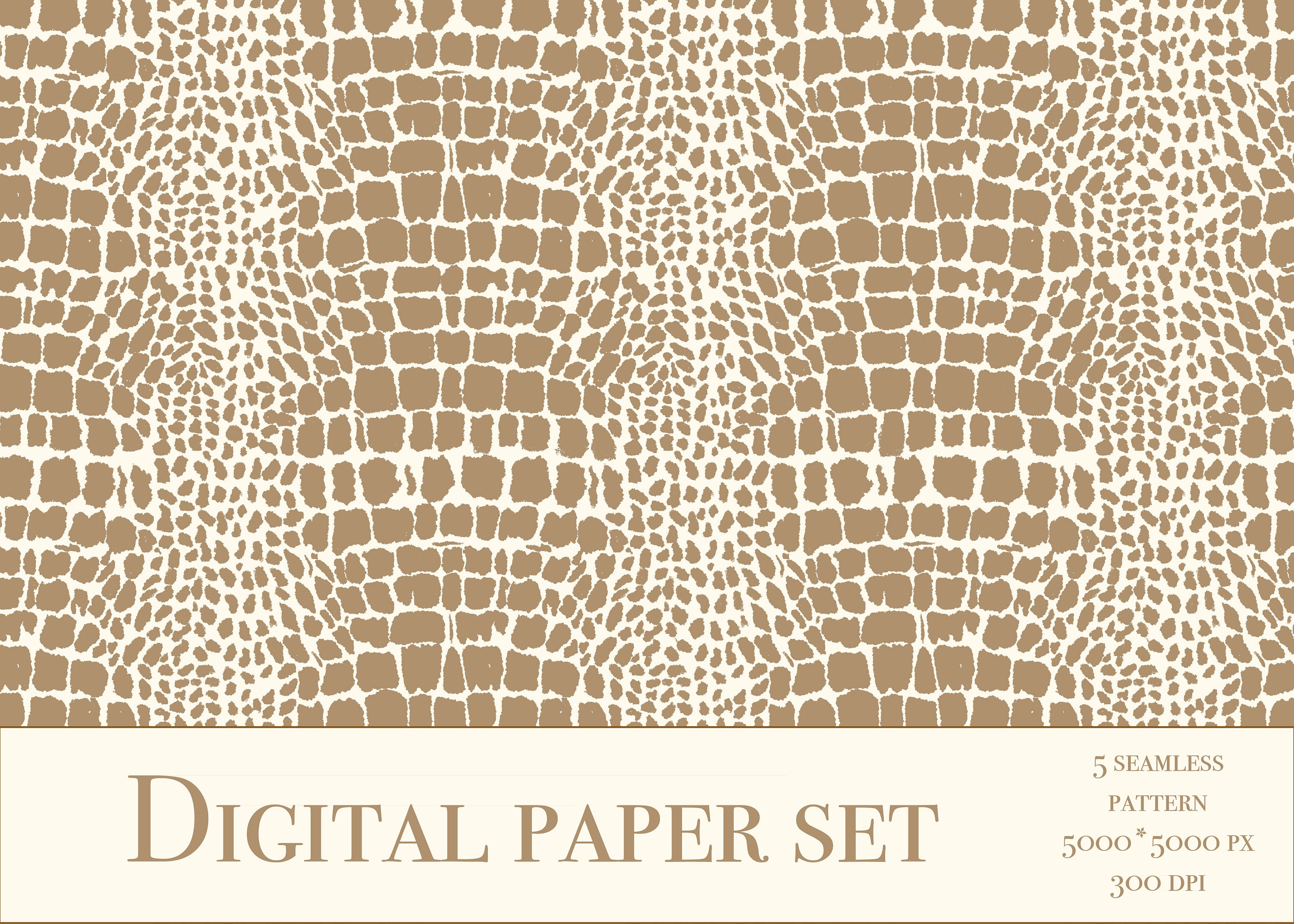 Neutral Animal Print Digital Paper, Seamless Animal Skin Patterns With ...