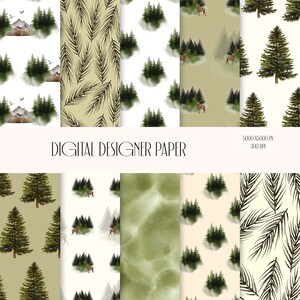 Watercolor Forest Digital Clipart Set - Forest Landscape Clipart ...