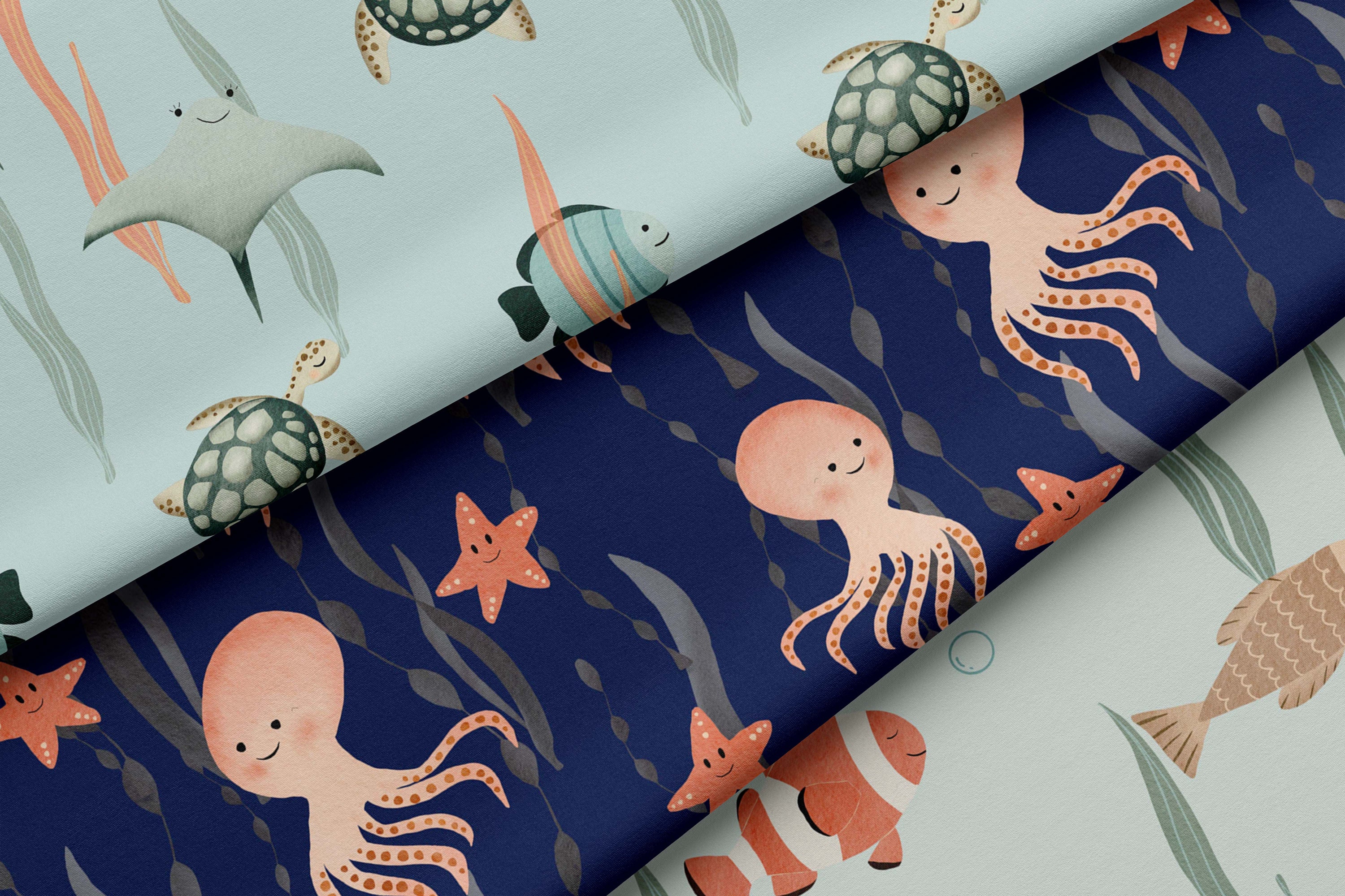 Underwater Digital Paper, Seamless Digital Paper, Ocean Digital Papers ...