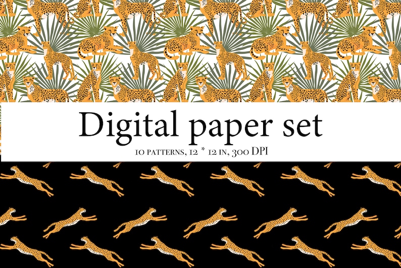 Jungle Digital Paper Safari Paper Seamless Patterns - Etsy