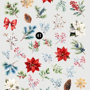 Watercolor Holly Christmas Clipart - Winter Decor Cozy - Clipart ...