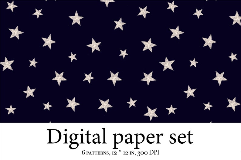 Space Digital Papers Scrapbook Papers celestial Galaxy Zodiac Star Seamless Patterns Kids ...