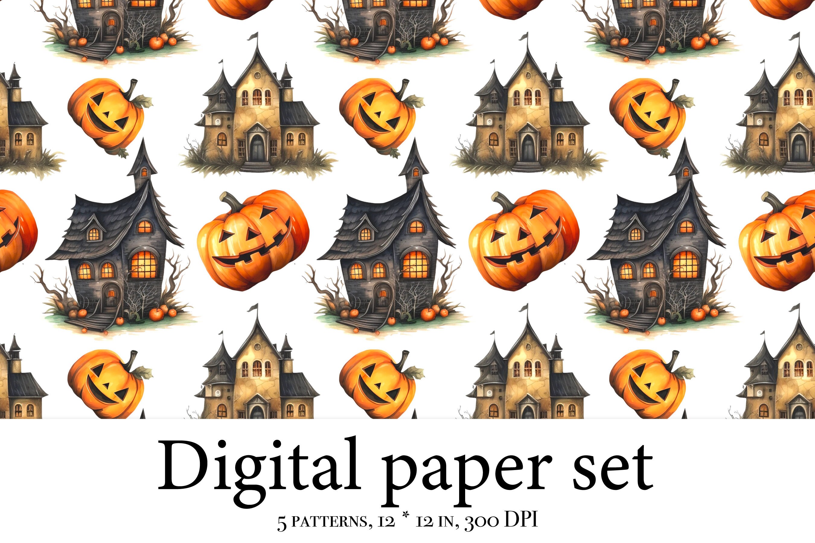 Halloween Digital Paper, Trick or Treat Scrapbook Papers, Boo Wallpaper ...