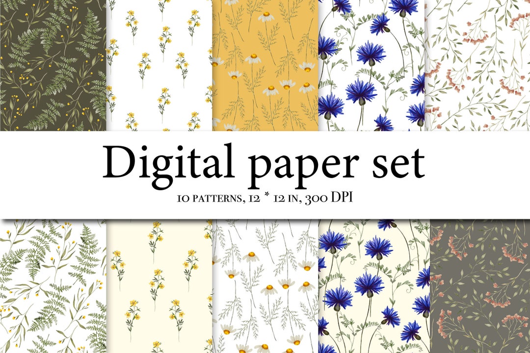 Digital Paper - Scrapbook Papers - Seamless Patterns - Digital ...