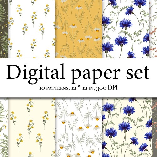 Provence Digital Paper Scrapbook Paper Seamless Patterns - Etsy