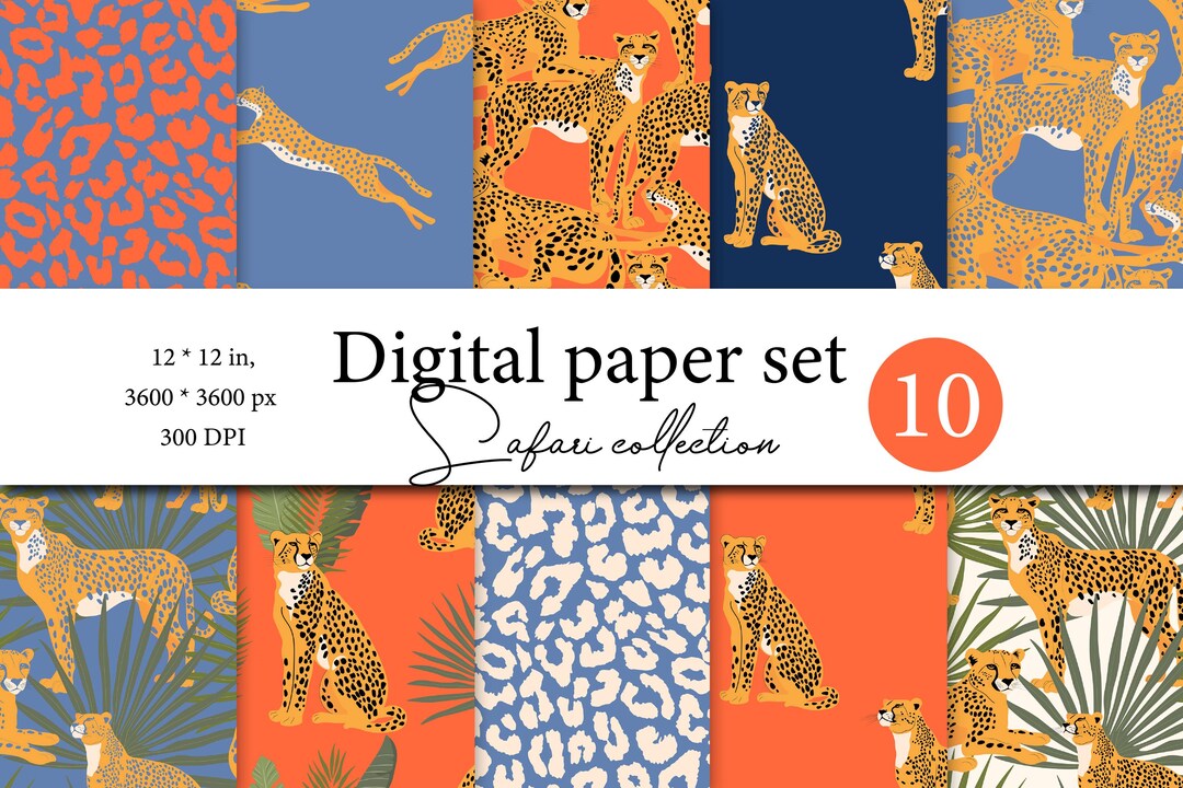 Jungle Digital Paper - Safari Paper - Seamless Patterns - Digital ...