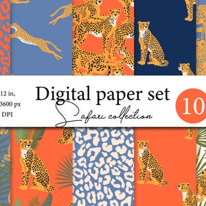 Jungle Digital Paper - Safari Paper - Seamless Patterns - Digital ...