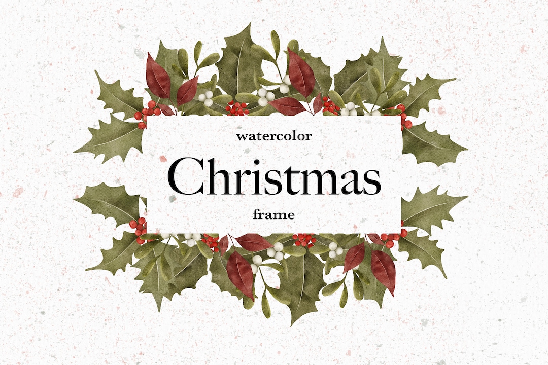 Festive Watercolor Christmas Clipart Set - Perfect for Cards - Digital ...