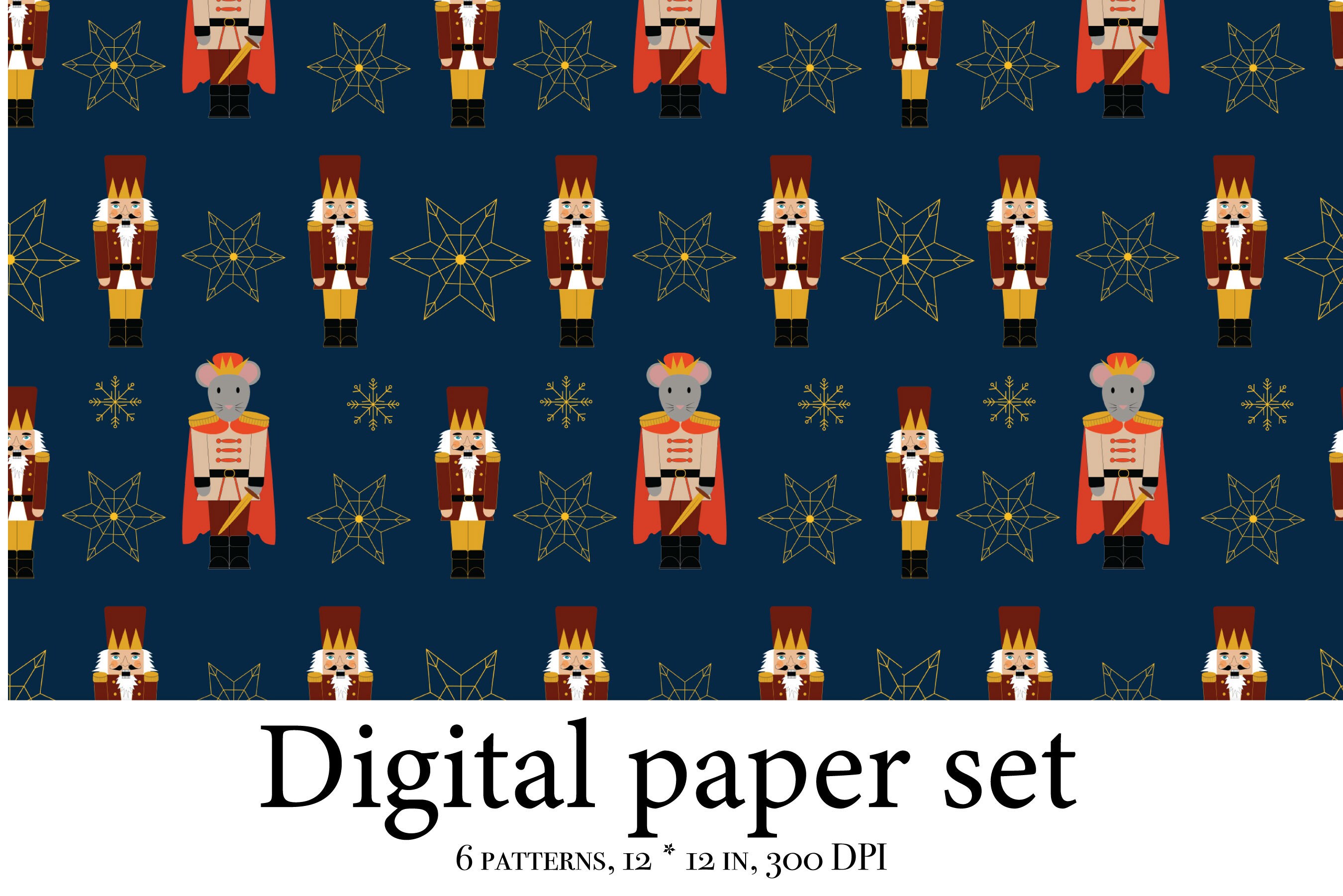Digital Papers Seamless Patterns Nutcracker - Etsy