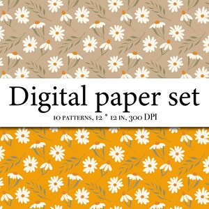Pattern Clipart With Flowers Digital Paper- Flowers Seamless Pattern ...