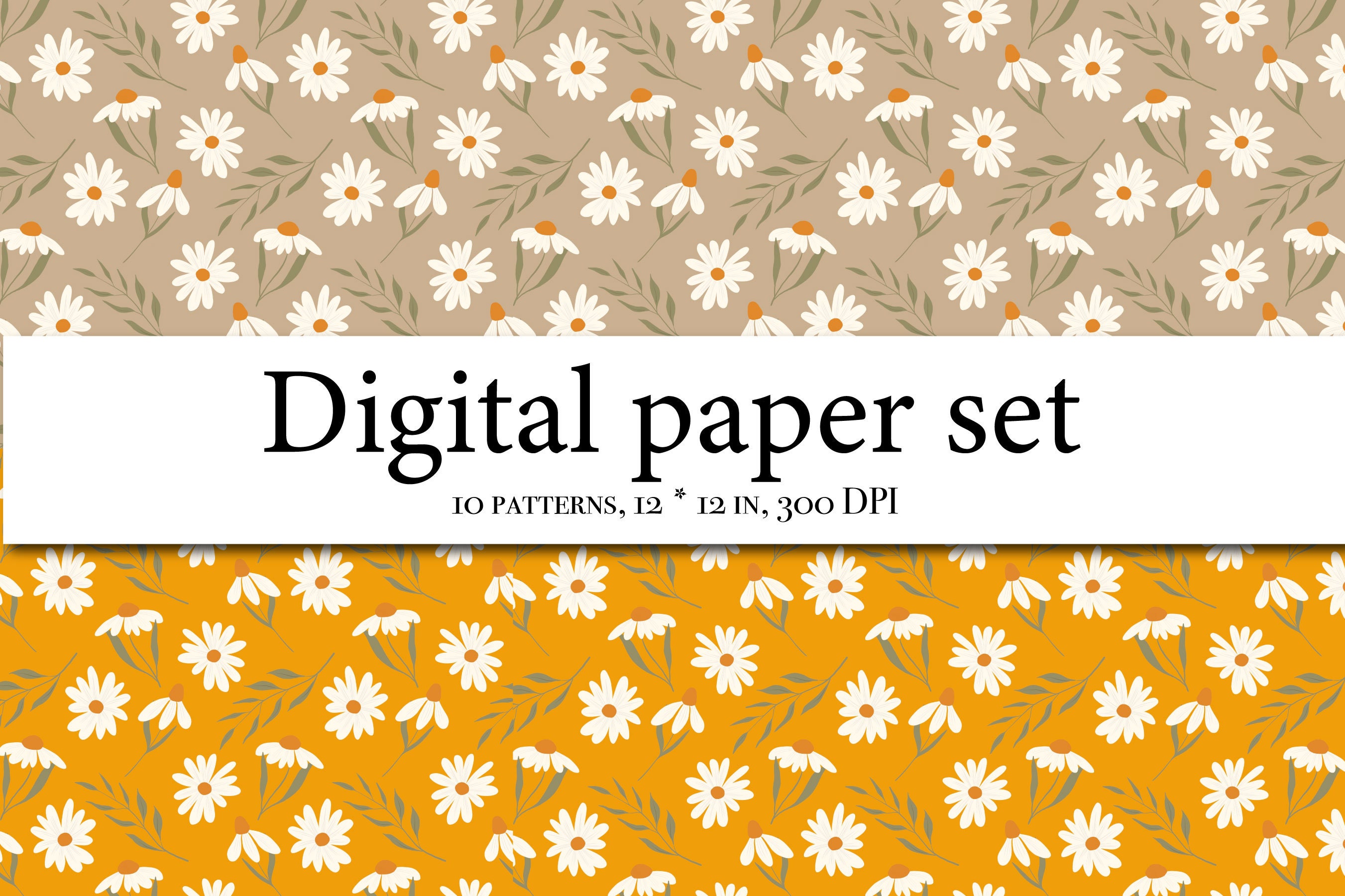 Pattern Clipart With Flowers Digital Paper Flowers Seamless Pattern ...