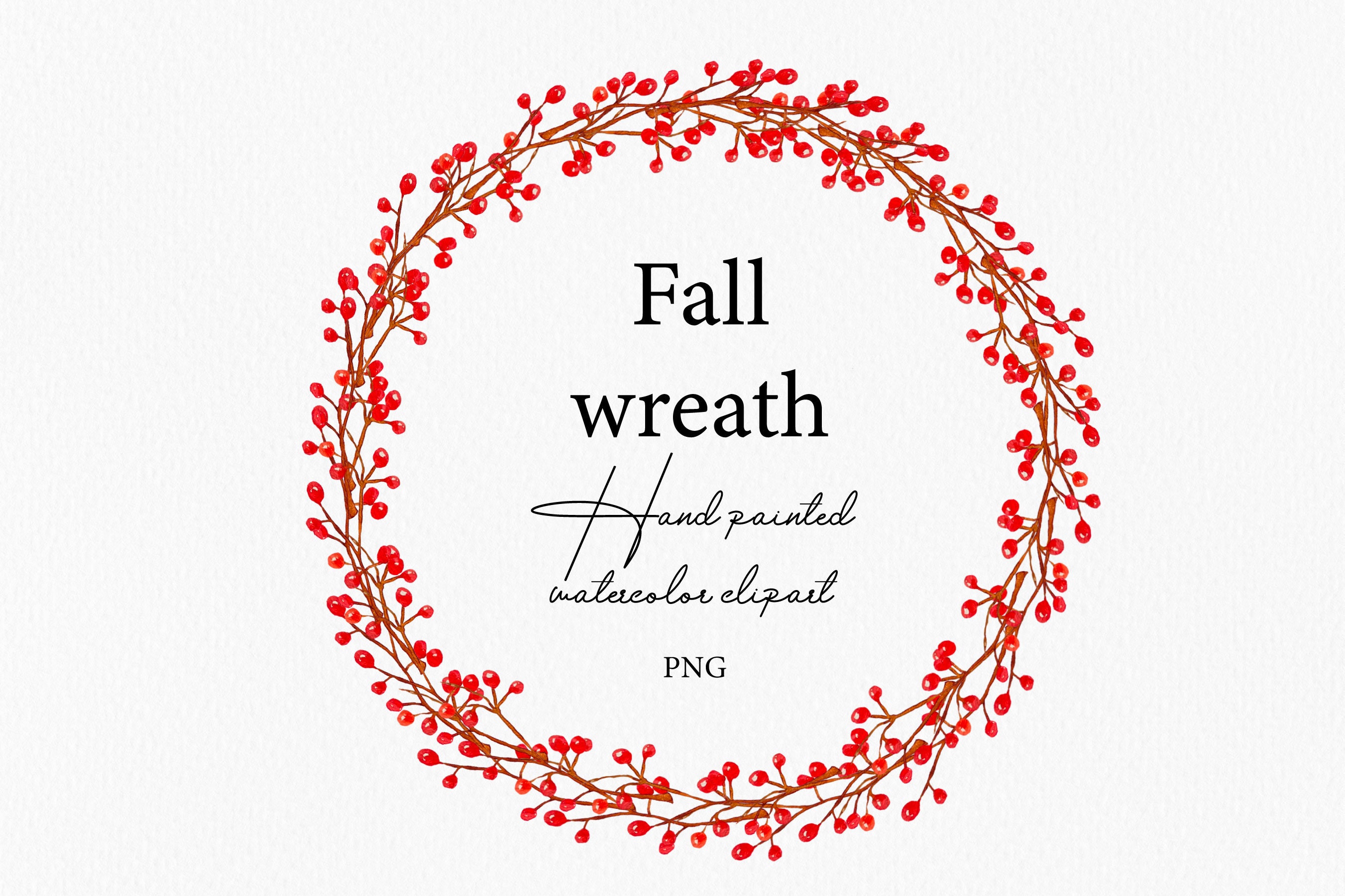 Fall Leaves Clipart Watercolor Fall Wreath Clip Art Autumn - Etsy