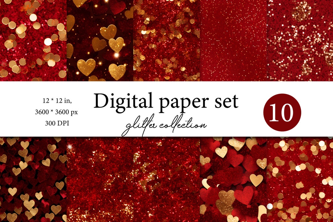 Valentines Day Glitter Seamless Textures - Textured Paper - Metallic ...