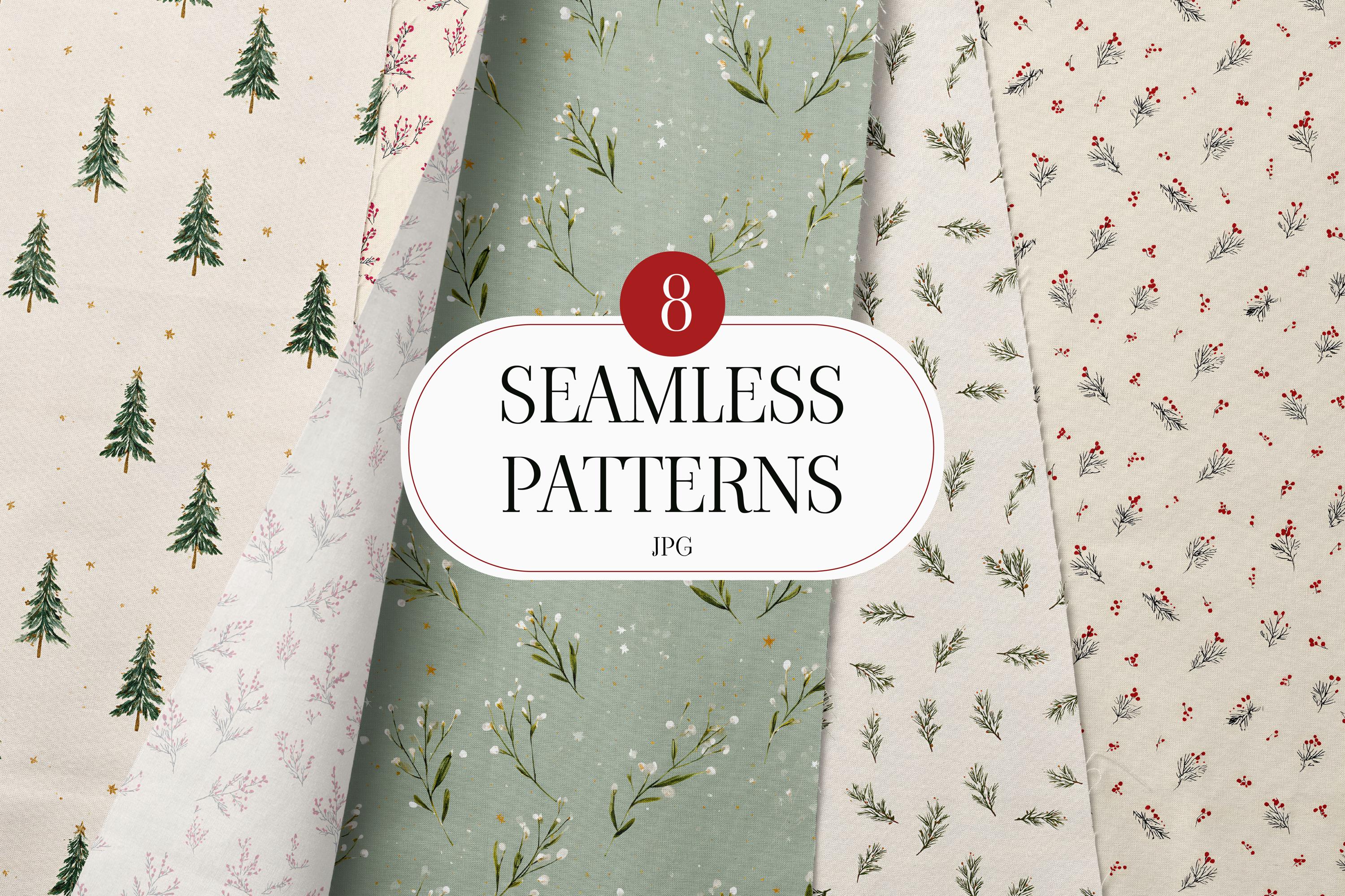 Christmas Digital Paper Set - Christmas Seamless Pattern - Holidays ...
