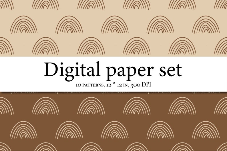 10 Boho Seamless Digital Papers, Boho Scrapbook Paper, Boho Backgrounds ...