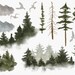Watercolor Forest Digital Clipart Set Forest Landscape - Etsy
