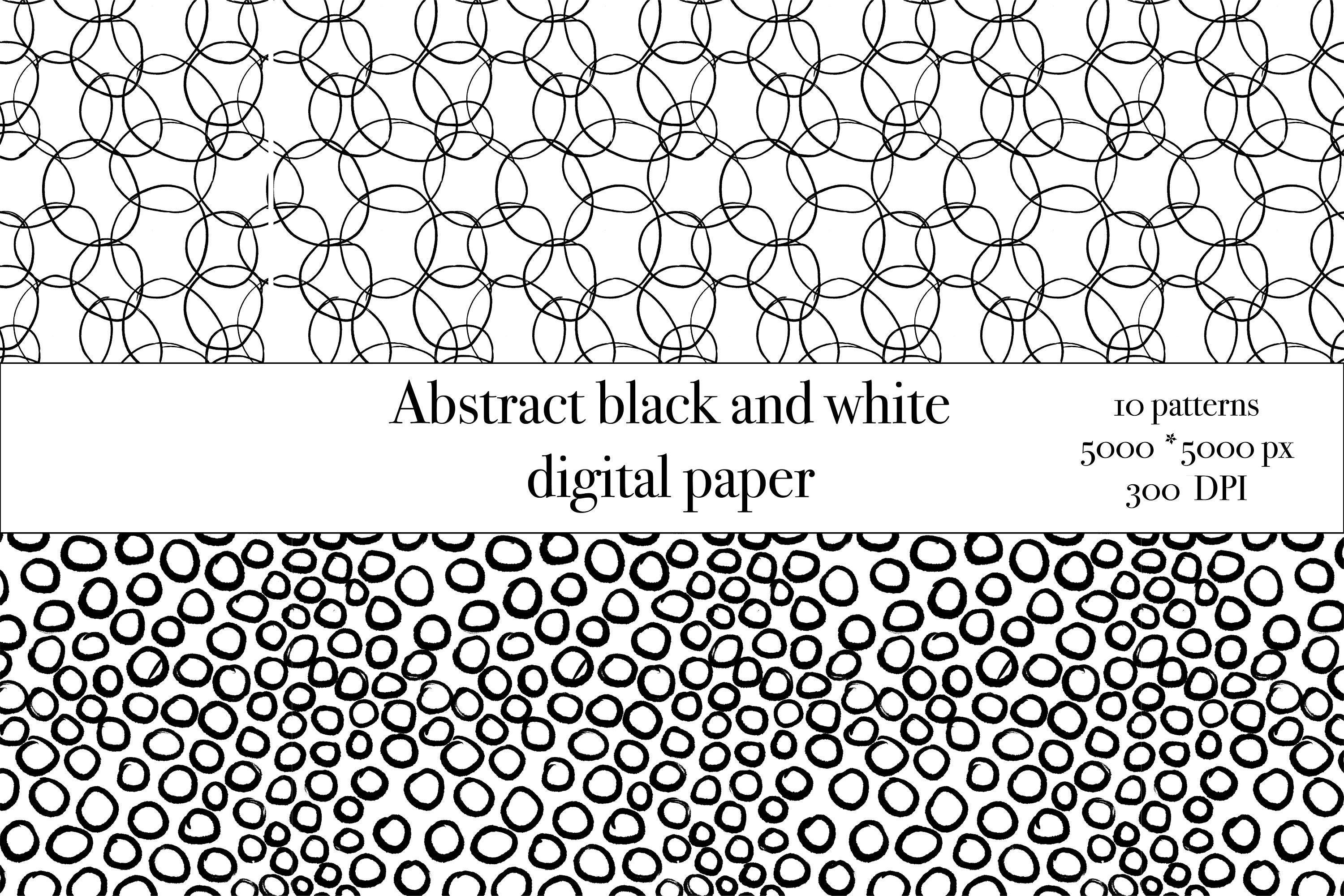 Black and White Digital Paper Black Doodle Abstract Patterns - Etsy