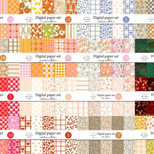 Digital Paper Bundle - Seamless Patterns - Printable Scrapbook ...