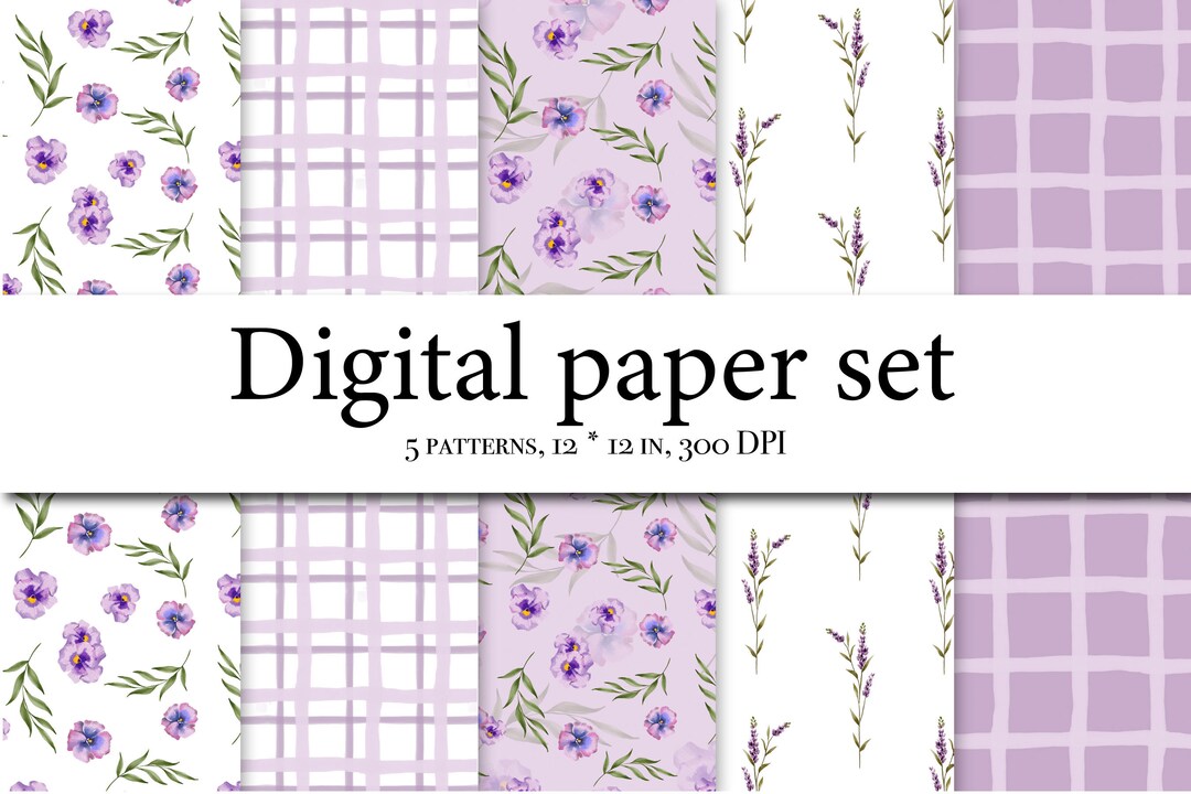 Wildflower Spring Floral Digital Paper, Watercolor Garden Summer ...