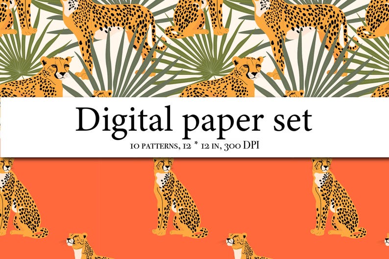 Jungle Digital Paper - Safari Paper - Seamless Patterns - Digital ...
