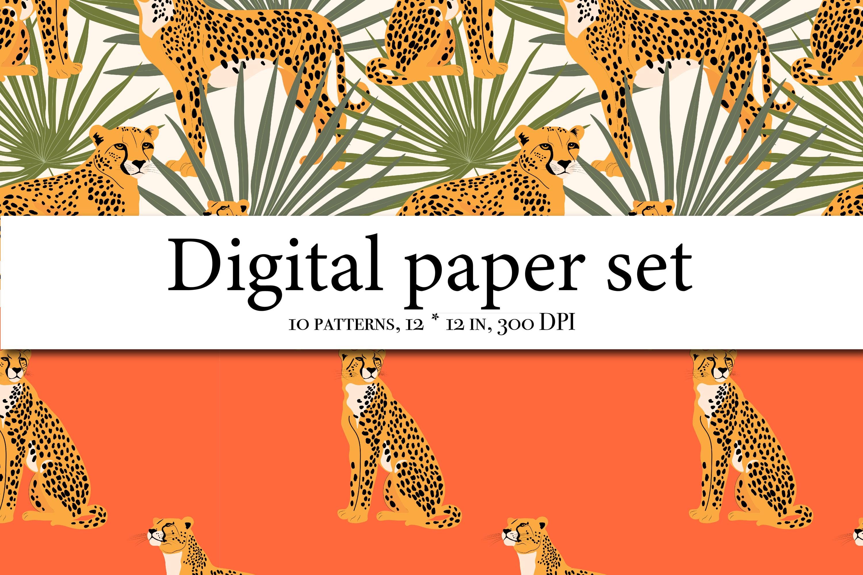 Jungle Digital Paper - Safari Paper - Seamless Patterns - Digital ...
