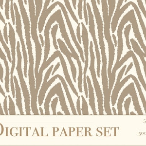 Neutral Animal Print Digital Paper, Seamless Animal Skin Patterns With ...