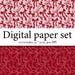 Elegant Red and Pink Bow Digital Paper Set - Holiday Joy Digital Paper ...