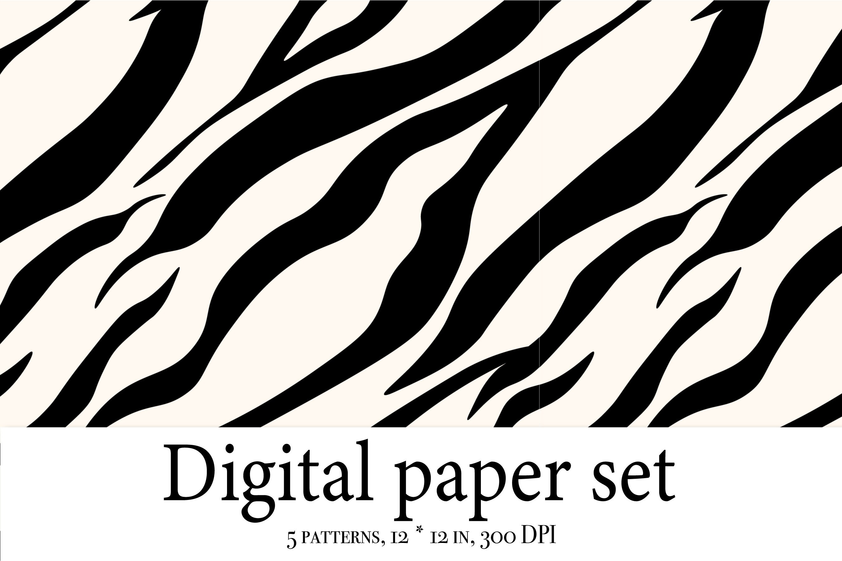 Zebra Digital Papers Zebra Seamless Pattern Scrapbook Paper Jungle ...