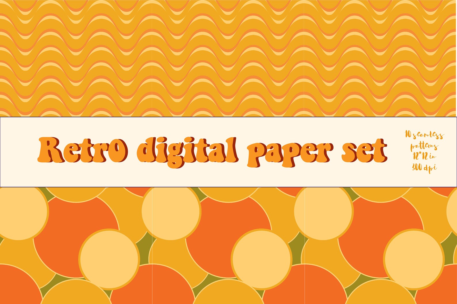 Pattern Clipart With Retro Digital Paper 70s Retro Background Digital ...