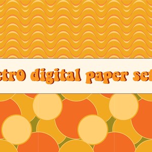 Pattern Clipart With Retro Digital Paper - 70s Retro Background Digital ...
