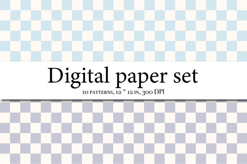 10 Checker Printable Scrapbook Paper, Checkered Seamless Pattern ...