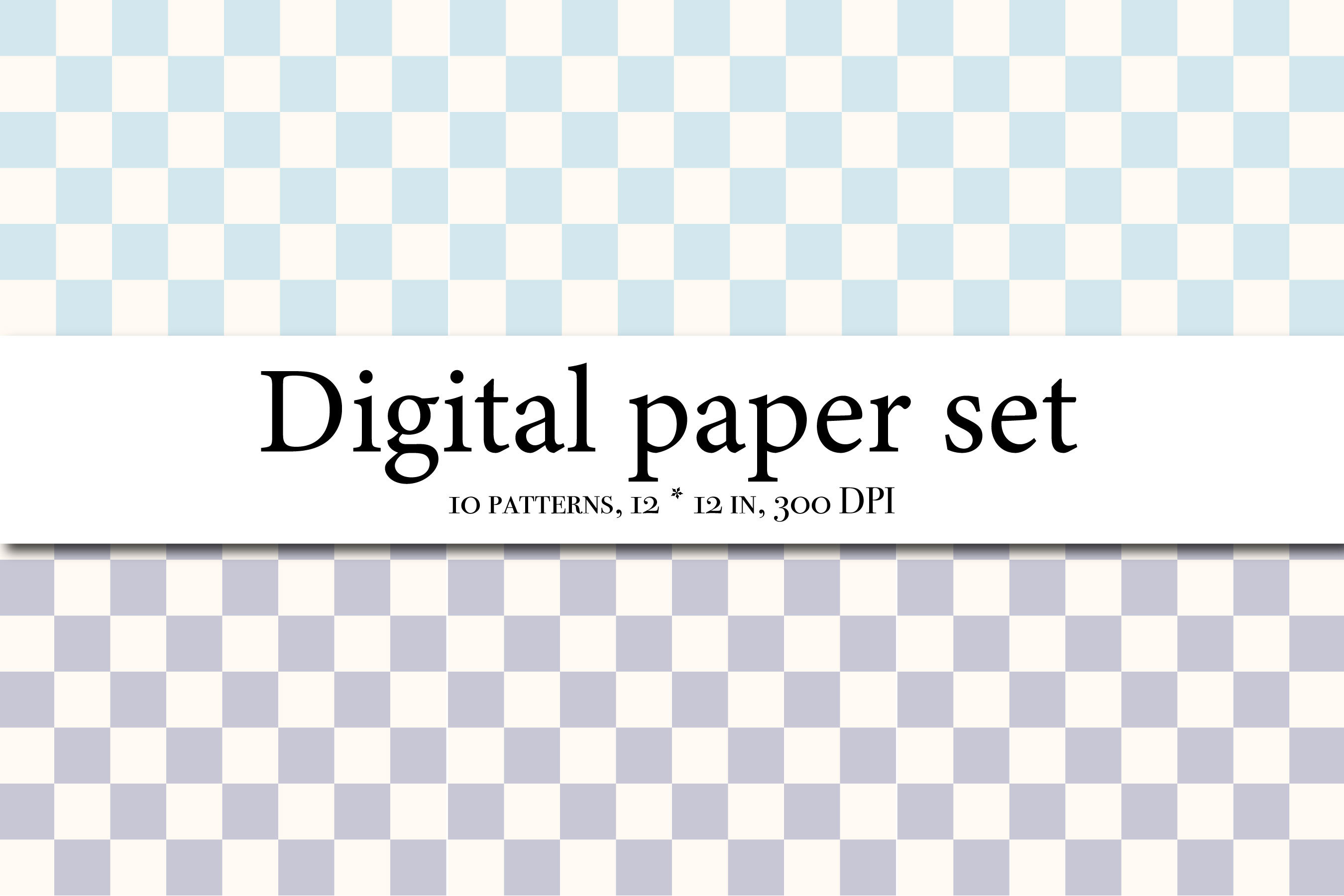 10 Checker Printable Scrapbook Paper, Checkered Seamless Pattern ...