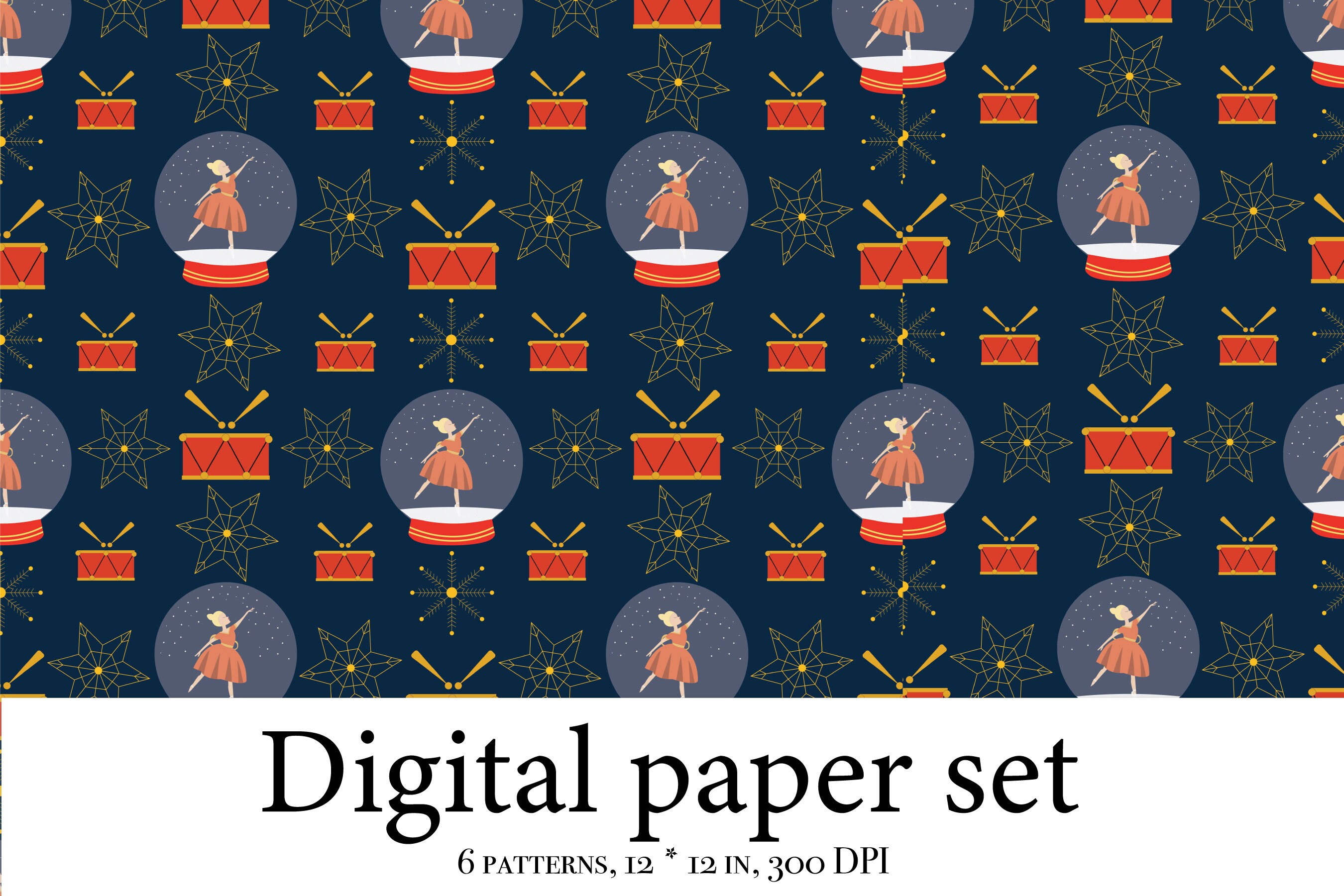 Digital Papers Seamless Patterns Nutcracker - Etsy