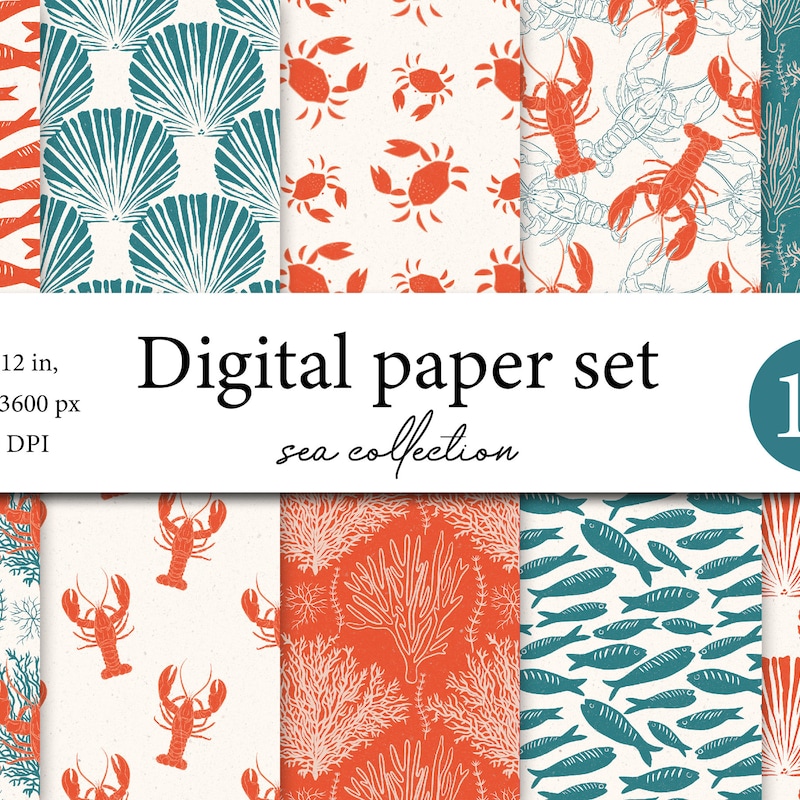 Coral Digital Paper - Etsy