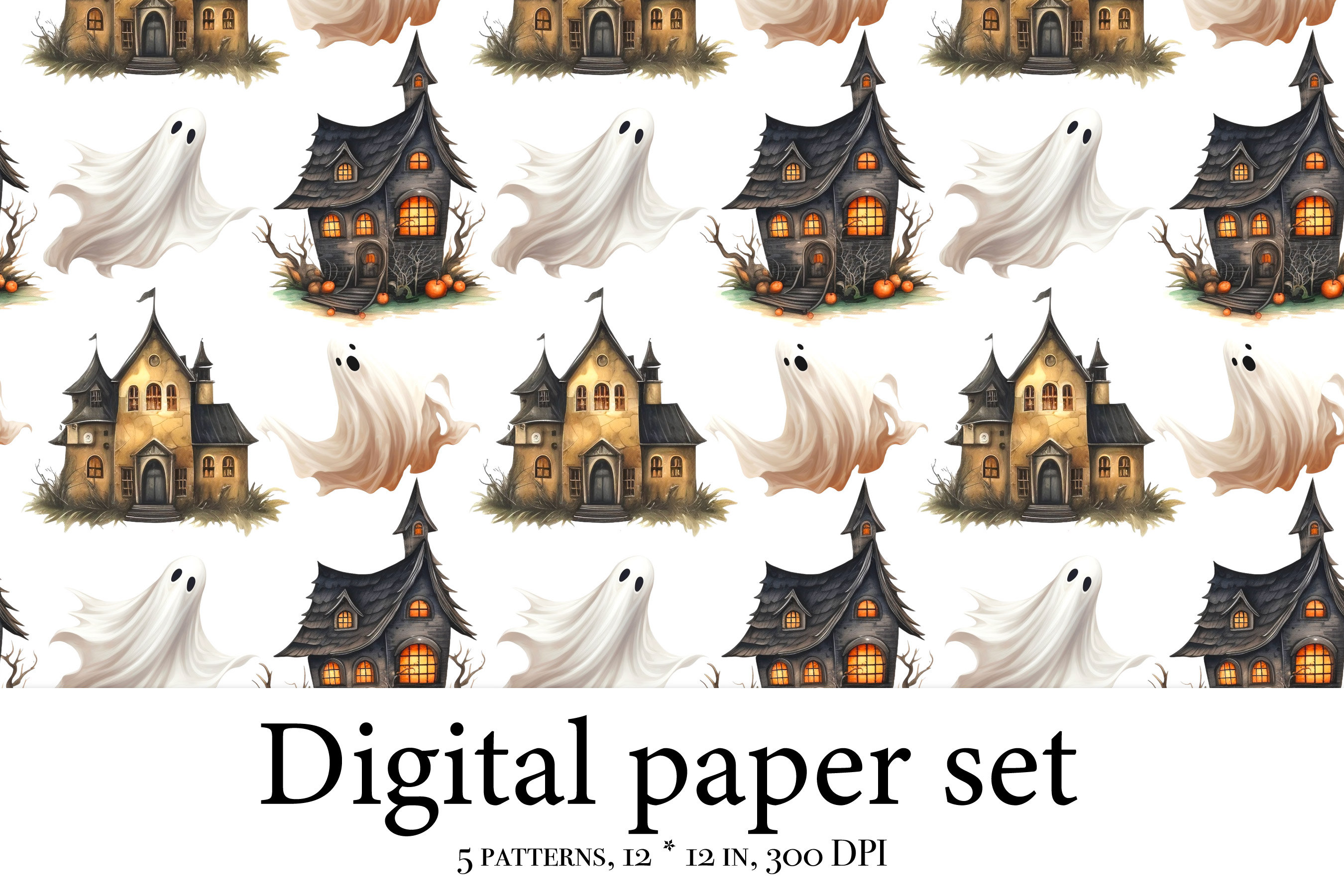 Halloween Digital Paper, Trick or Treat Scrapbook Papers, Boo Wallpaper ...