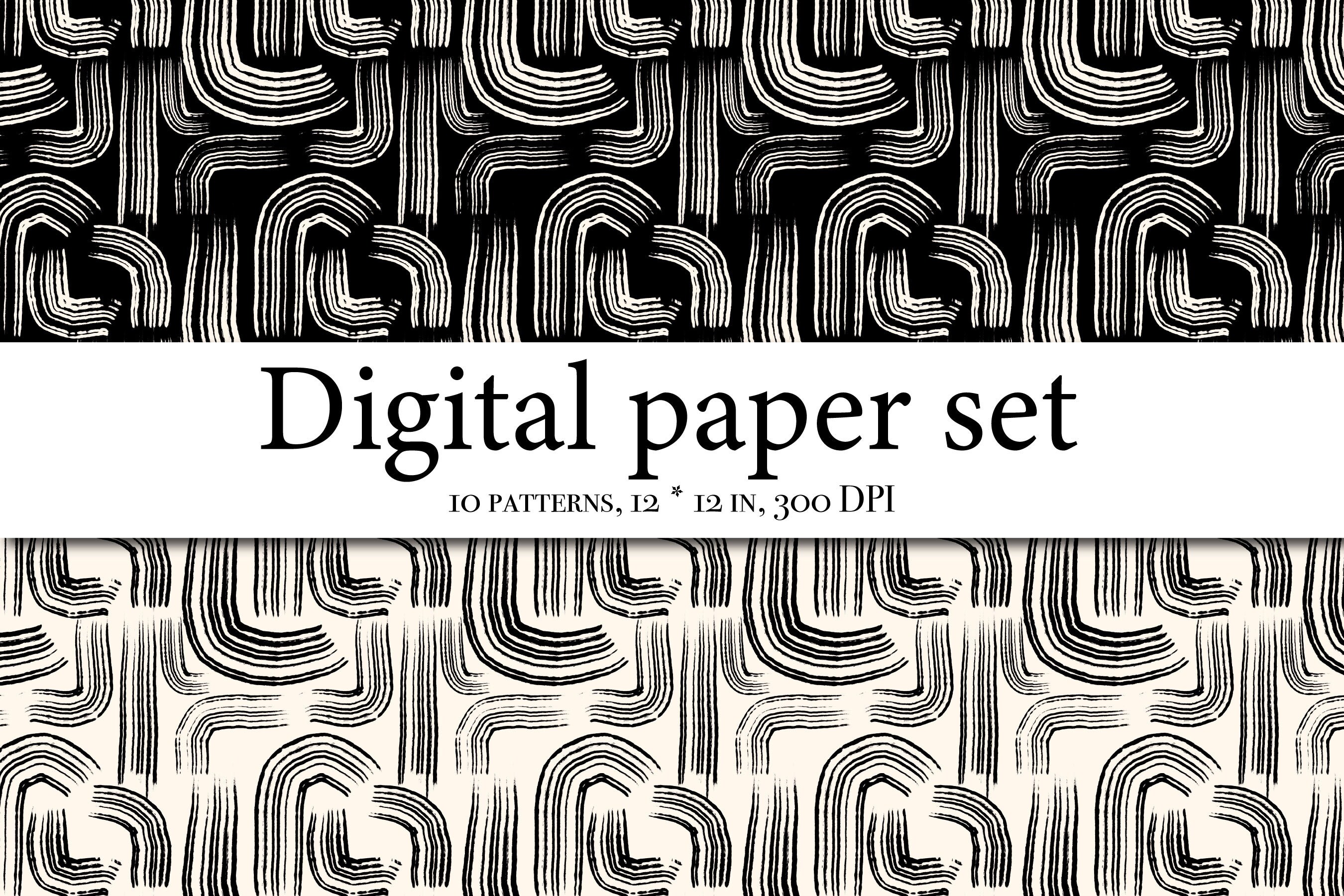 Abstract Strokes Digital Paper, Scrapbook Papers, Seamless Patterns ...