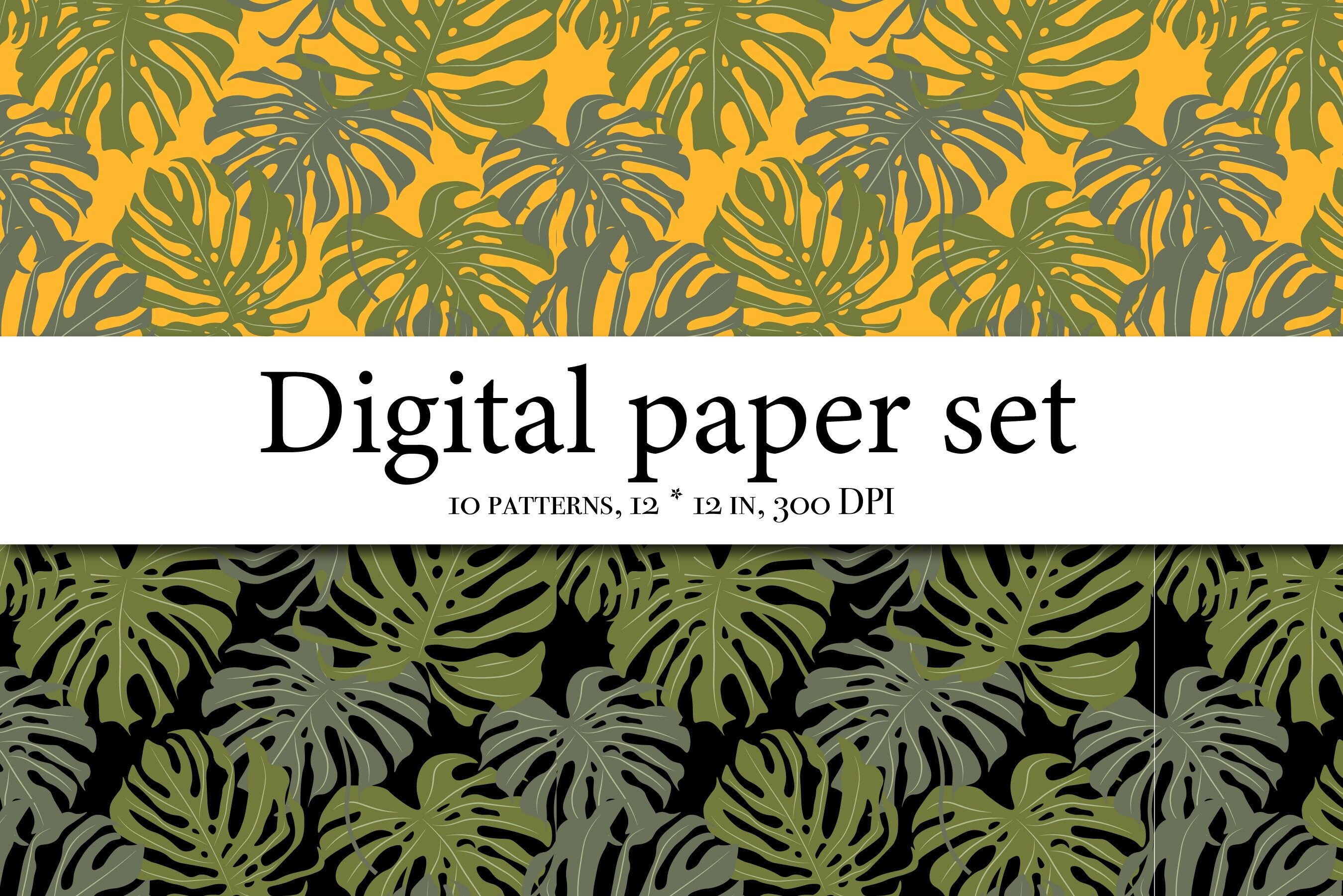 Bright Tropical Digital Paper Pack - Tropic Seamless Pattern With ...