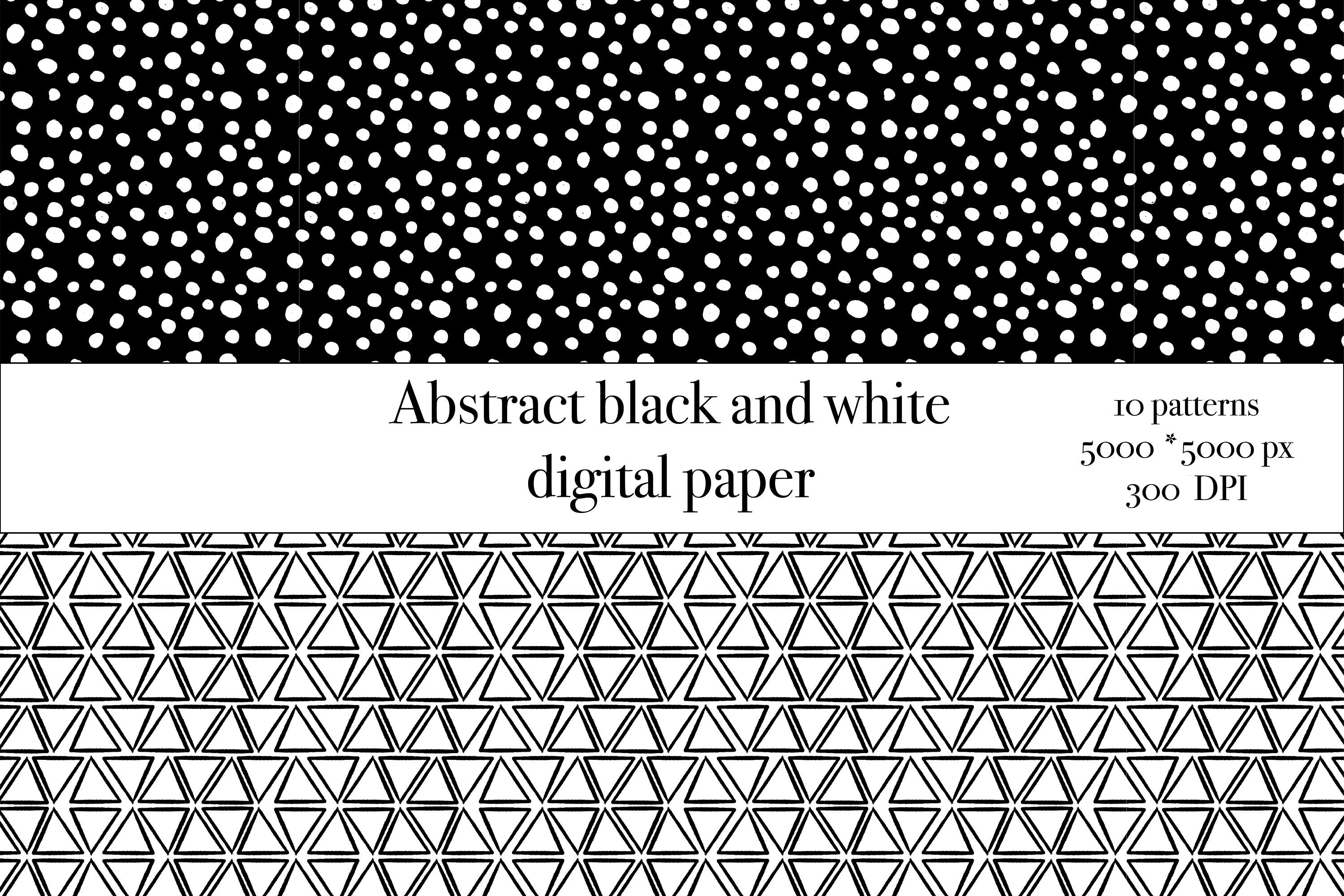 Black and White Digital Paper Black Doodle Abstract Patterns - Etsy
