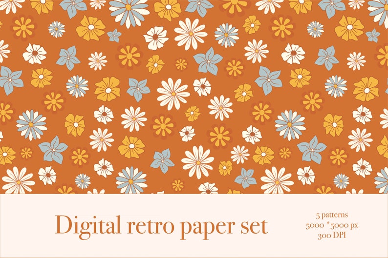 Retro 70s 60s - Floral Hippie Summer- Groovy Flower - Power Flower ...