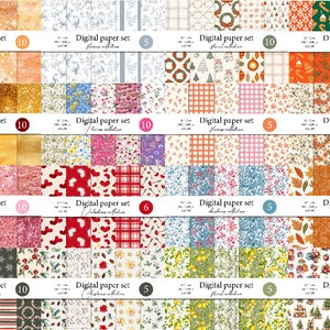 Digital Paper Bundle - Seamless Patterns - Printable Scrapbook ...