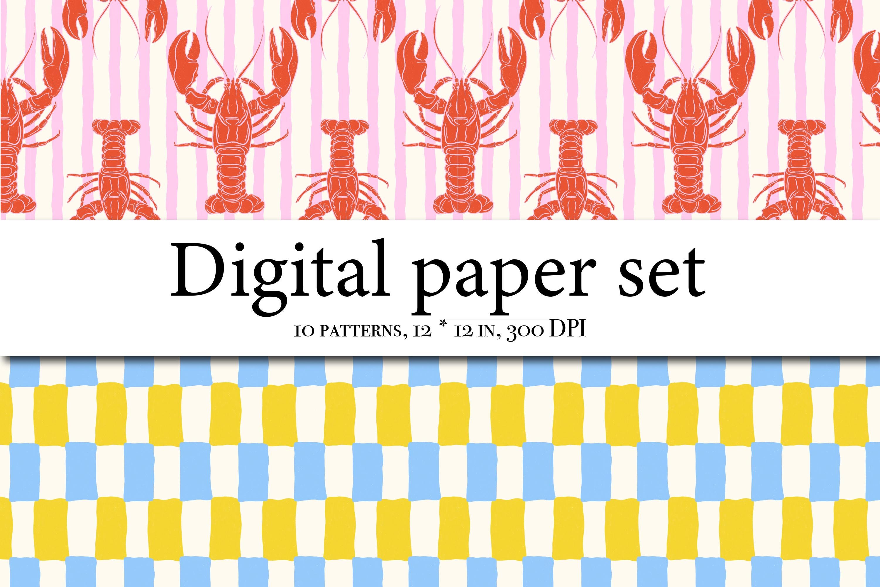 Sea Digital Paper-underwater Ocean - Coastal Digital Paper Set ...
