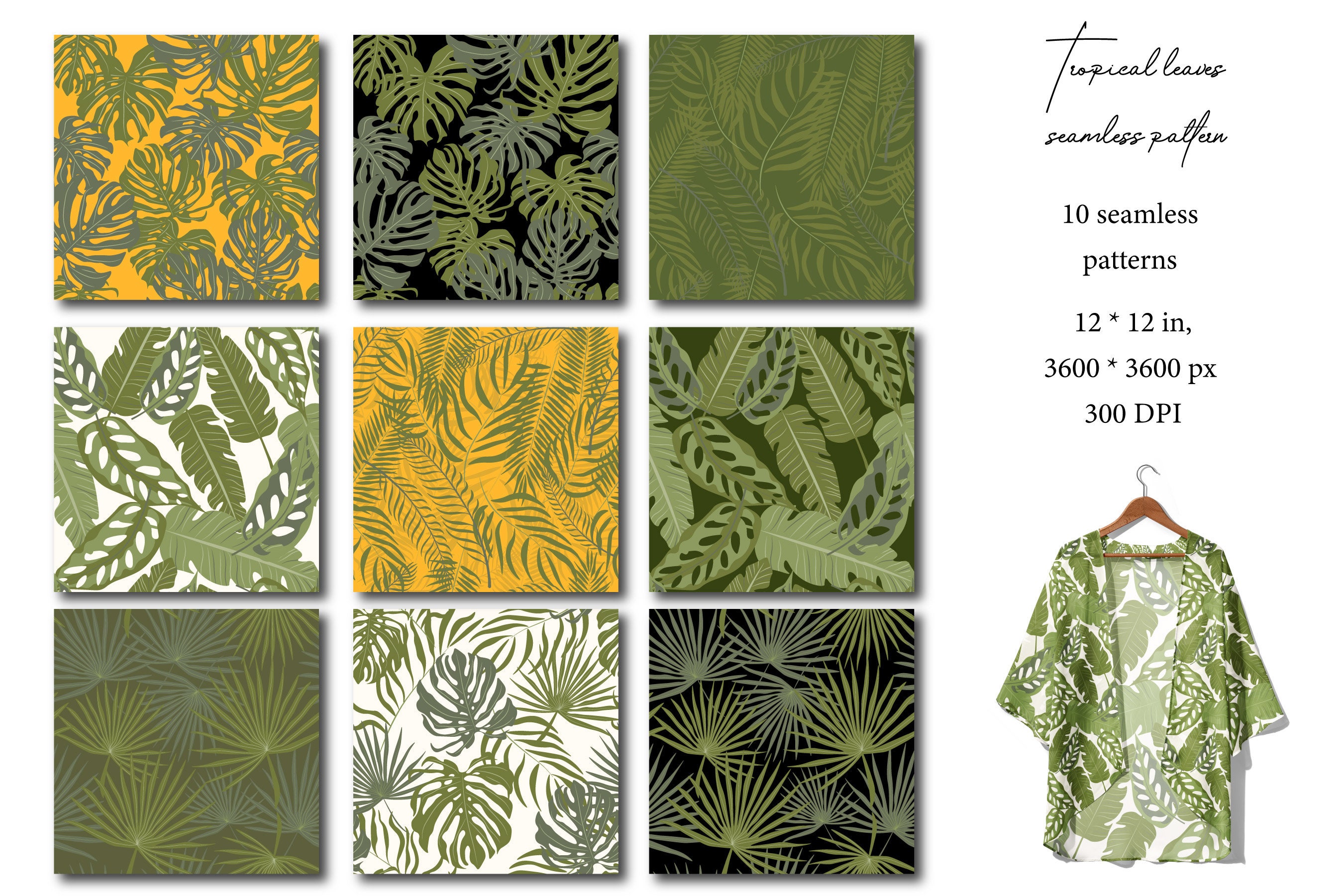 Bright Tropical Digital Paper Pack - Tropic Seamless Pattern With ...