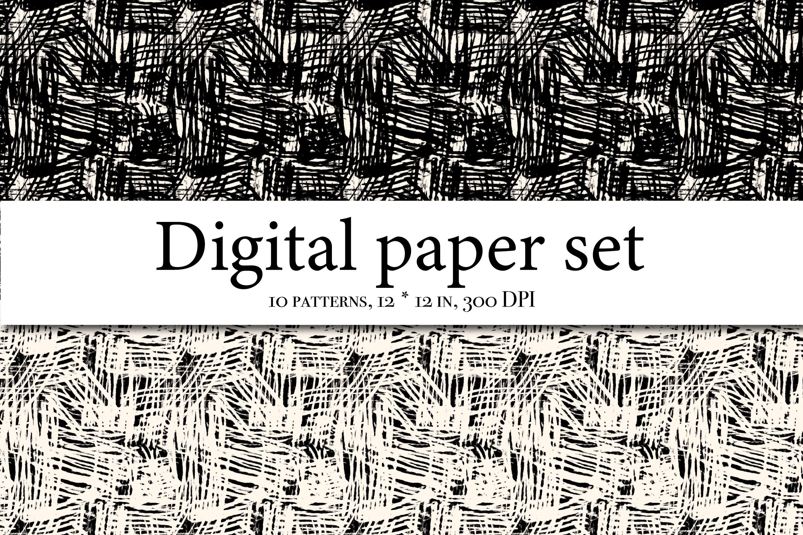 Abstract Strokes Digital Paper, Scrapbook Papers, Seamless Patterns ...