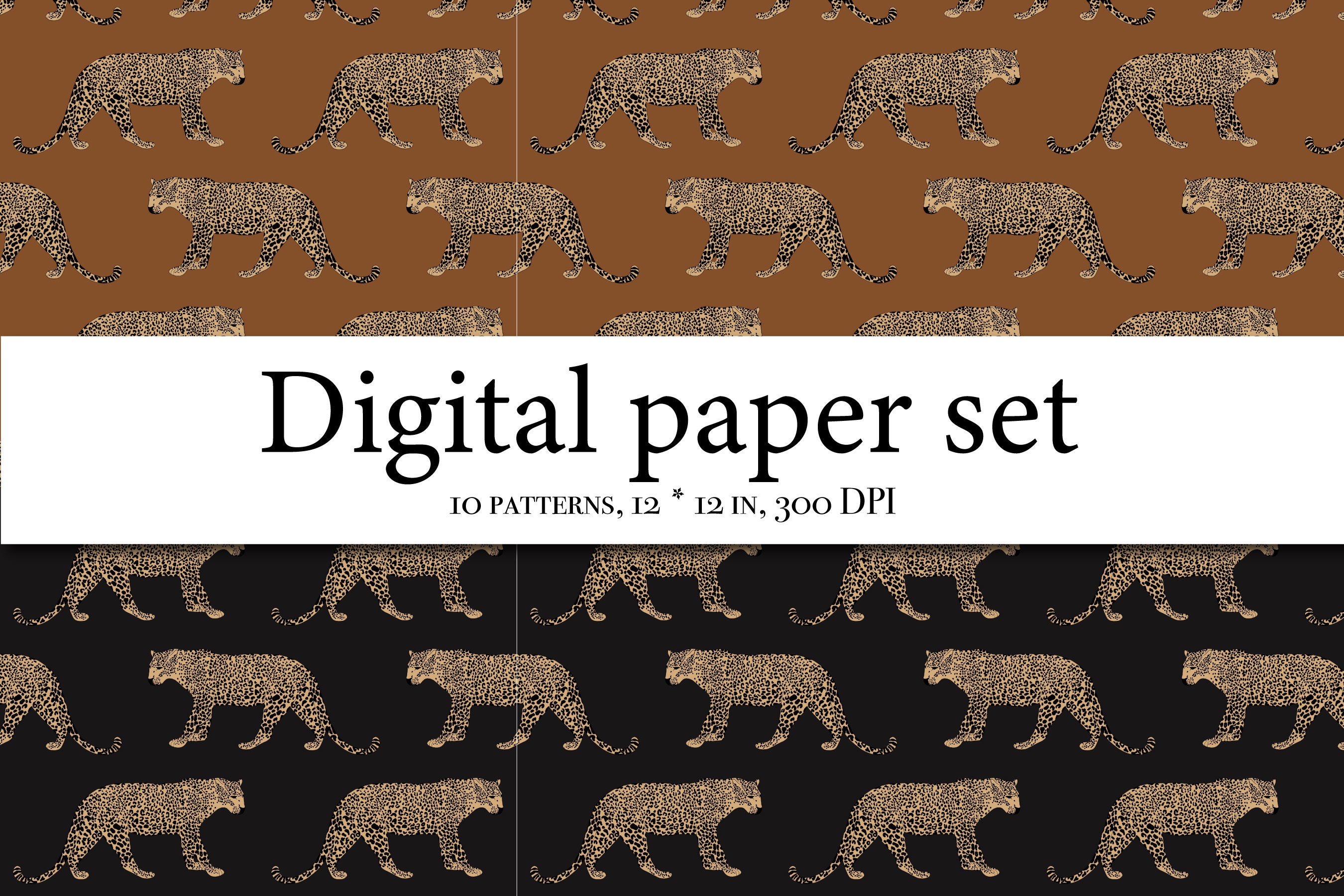 Leopard Digital Paper, Seamless Pattern With Animal Print, Leopard ...