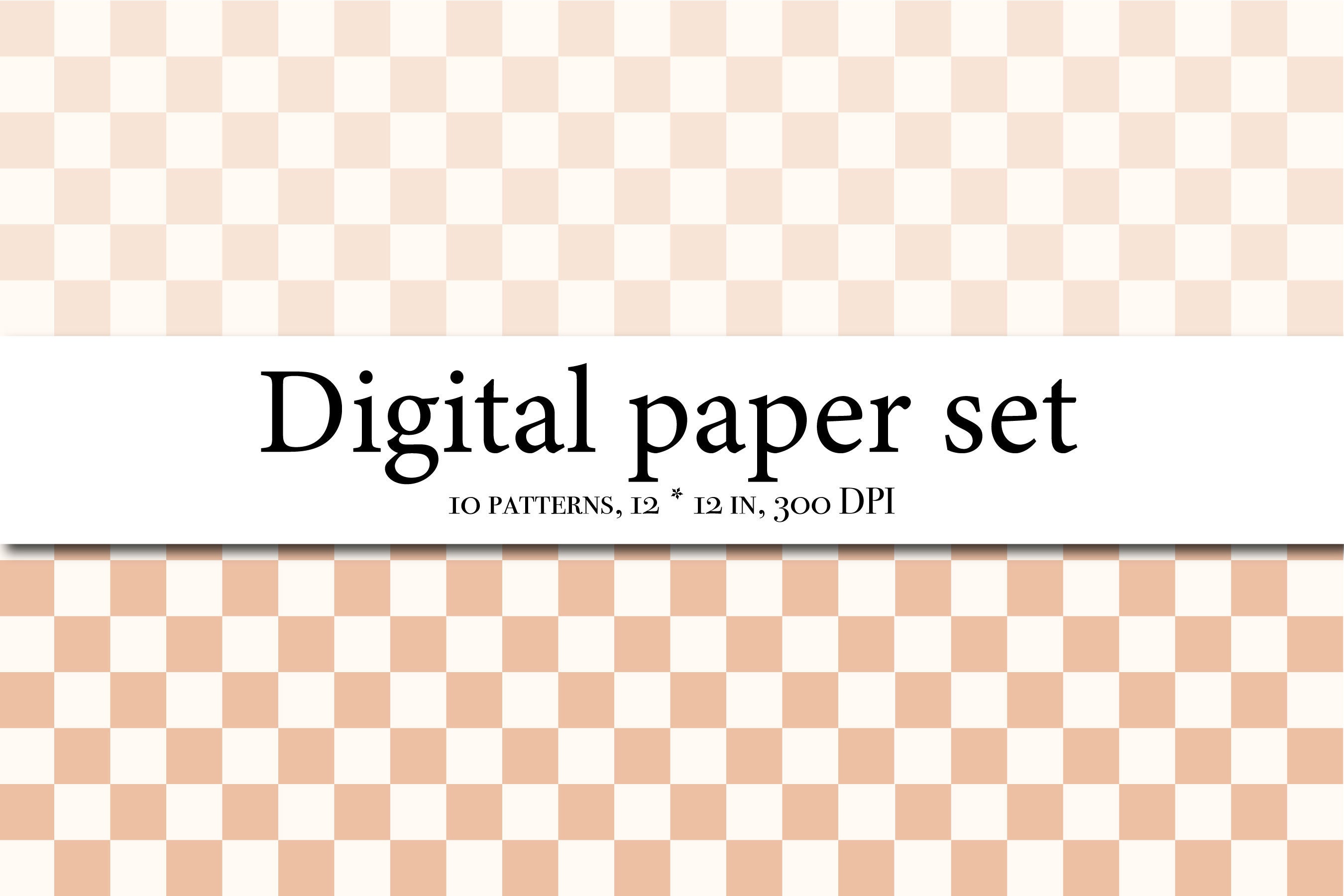 10 Checker Printable Scrapbook Paper, Checkered Seamless Pattern ...