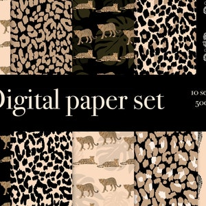 Leopard Digital Paper Seamless Pattern With Leopard Digital - Etsy